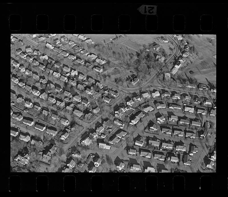 Boston suburban aerial view, Belmont - Digital Commonwealth