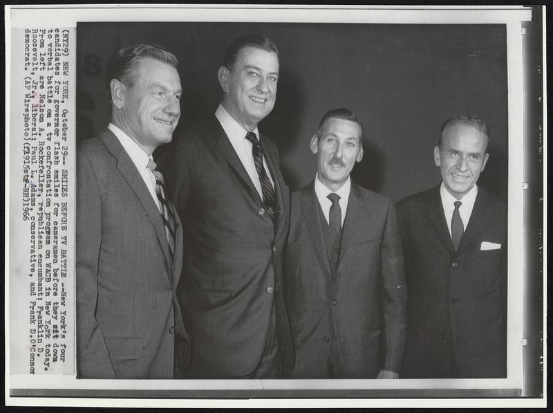 Smiles Before TV Battle--New York's four candidates for governor flash ...