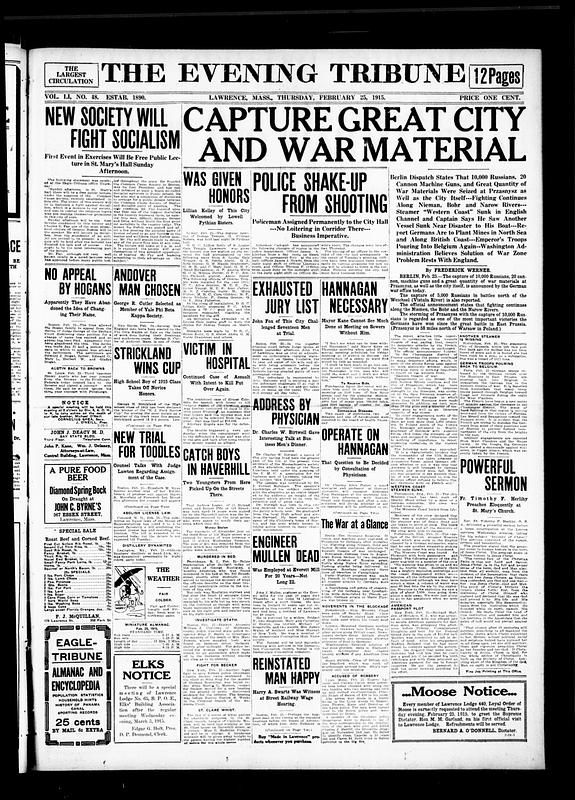 The Evening Tribune. February 25, 1915 - Digital Commonwealth