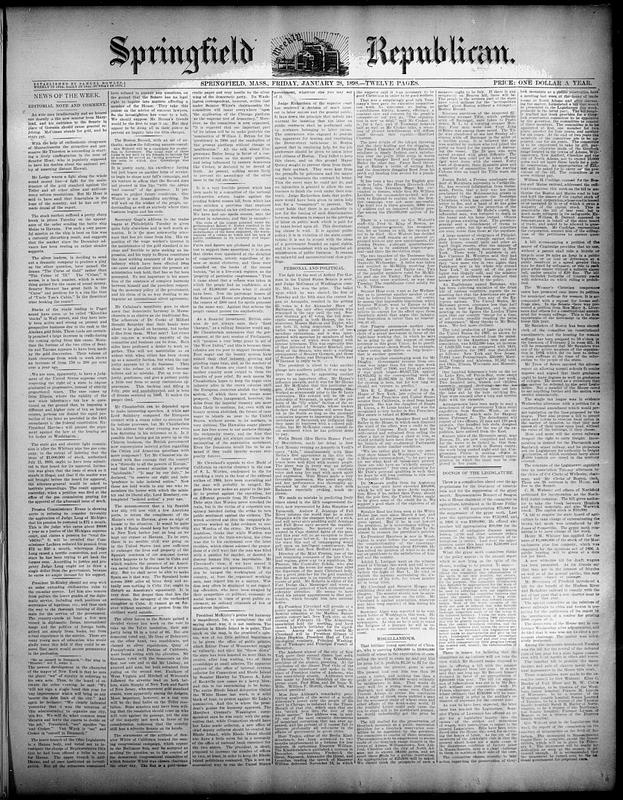Springfield Weekly Republican. January 28, 1898 - Digital Commonwealth