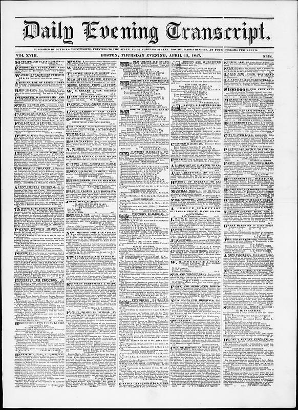 Daily Evening Transcript. April 15, 1847 - Digital Commonwealth
