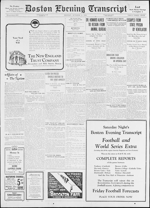 Boston Evening Transcript. October 04, 1926 - Digital Commonwealth