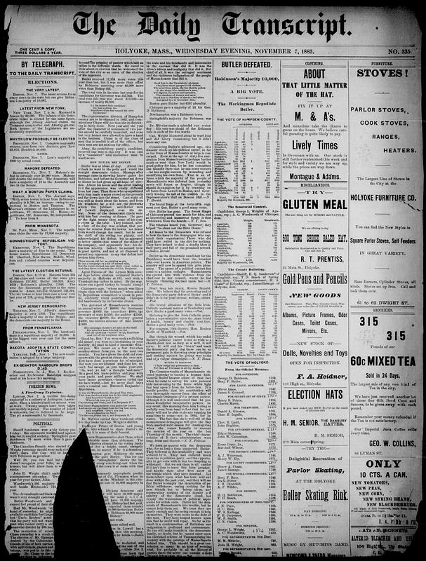 The Daily Transcript. November 07, 1883 - Digital Commonwealth