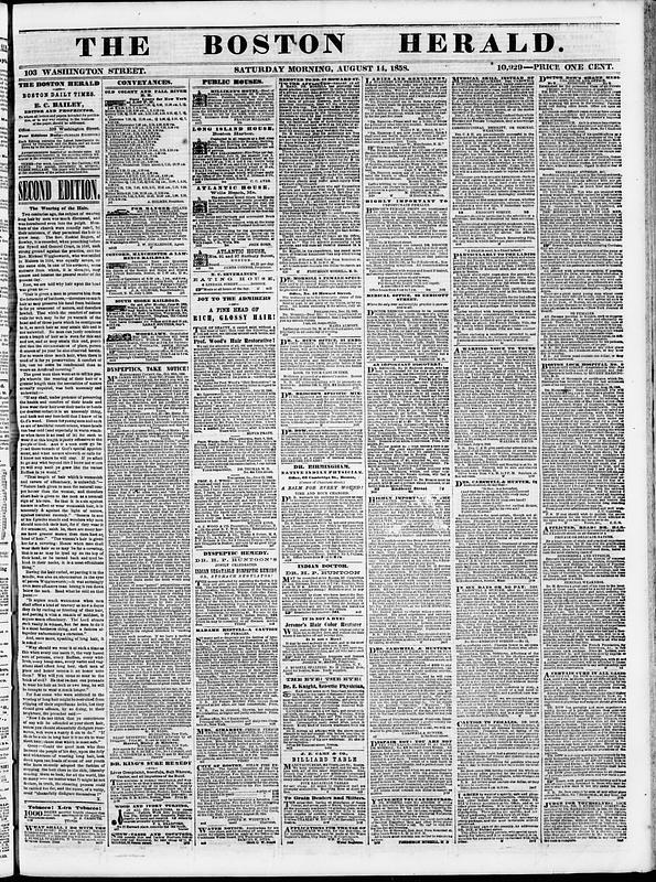 The Boston Herald. August 14, 1858 - Digital Commonwealth