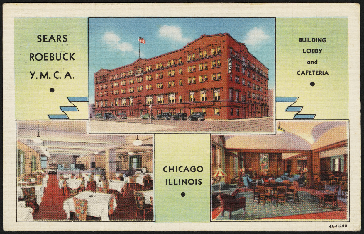Sears Roebuck Y.M.C.A., building lobby and cafeteria, Chicago Illinois ...
