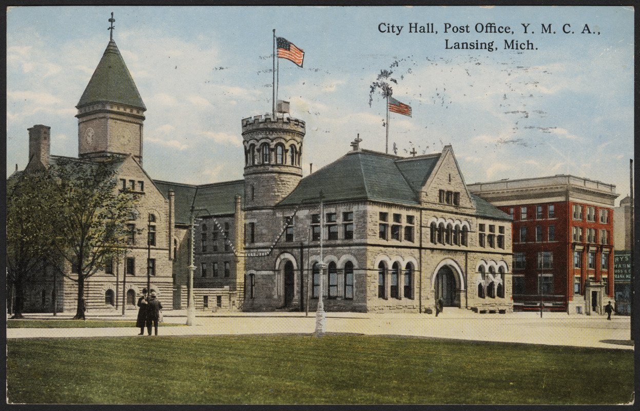 City Hall, Post Office, Y.M.C.A., Lansing, Mich. - Digital Commonwealth