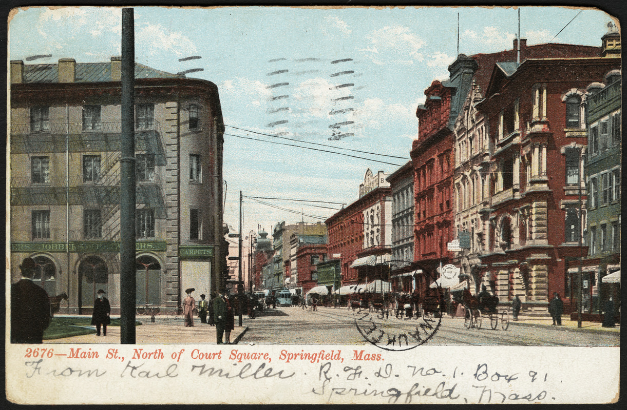 Main St., north of Court Square, Springfield, Mass. - Digital Commonwealth