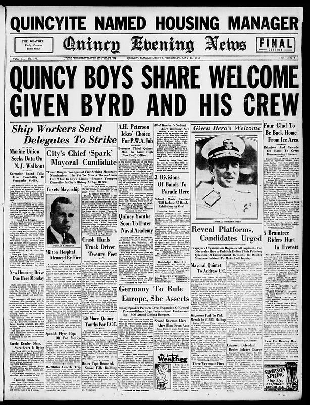 Quincy Evening News. May 16, 1935 - Digital Commonwealth