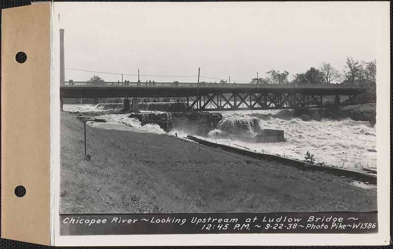 Chicopee River, looking upstream at Ludlow bridge, Ludlow, Mass., 12:45 ...