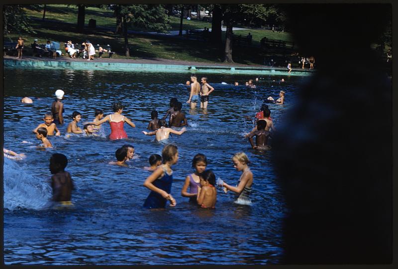 Children playing in Frog Pond, Boston Common - Digital Commonwealth