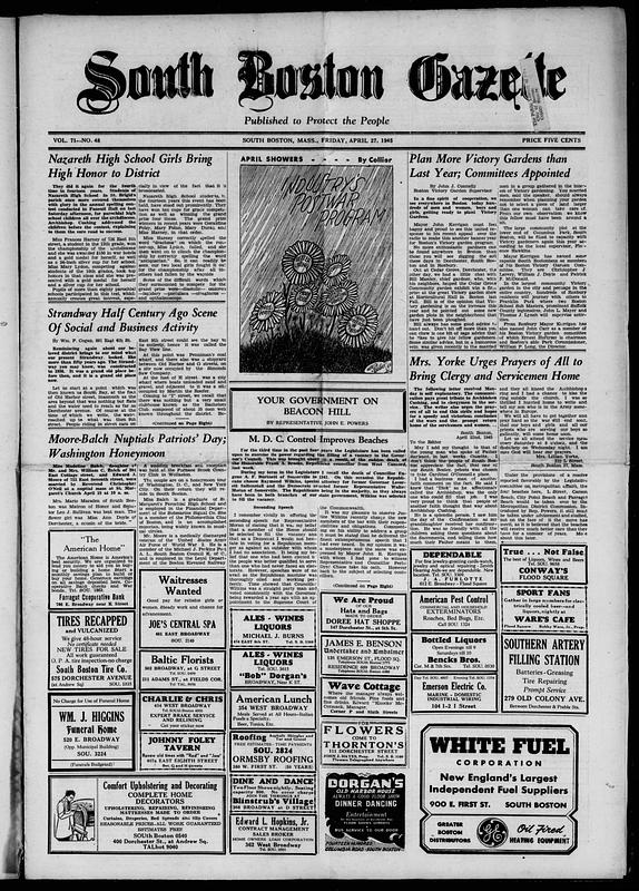 South Boston Gazette. April 27, 1945 - Digital Commonwealth