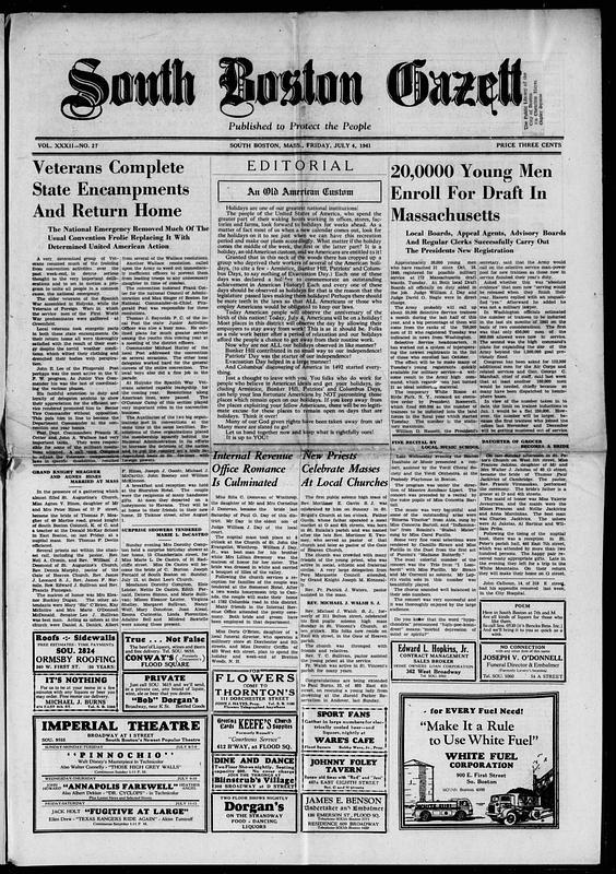 South Boston Gazette, July 04, 1941 - Digital Commonwealth