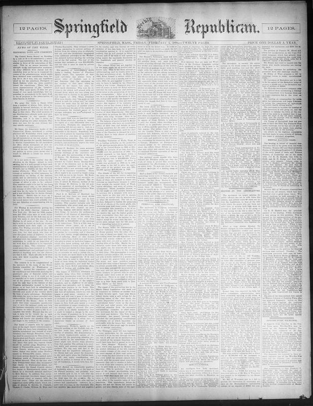 Springfield Weekly Republican. February 01, 1895 - Digital Commonwealth