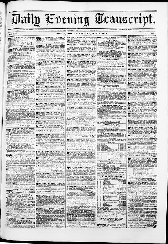 Daily Evening Transcript. May 05, 1845 - Digital Commonwealth