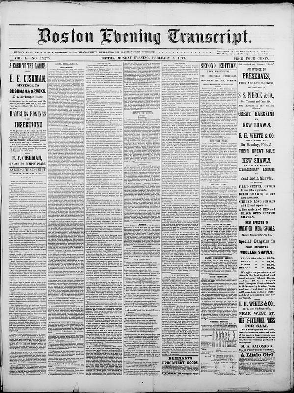 Boston Evening Transcript. February 05, 1877 - Digital Commonwealth