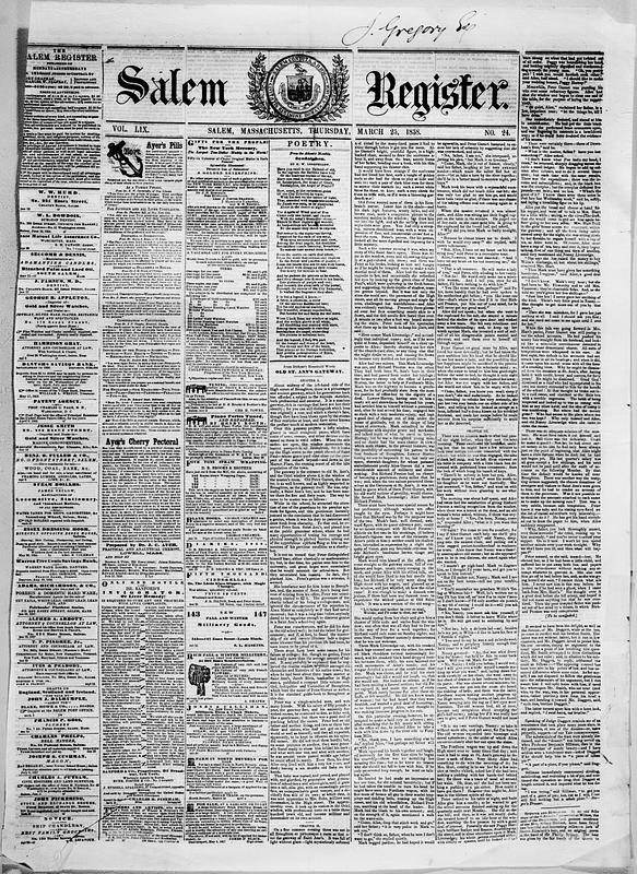 Salem Register. March 25, 1858 - Digital Commonwealth