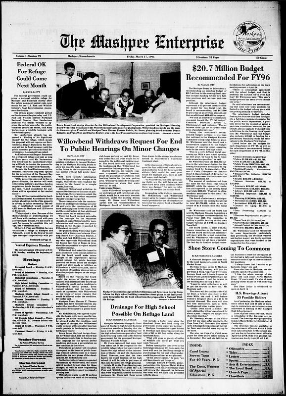The Mashpee Enterprise. March 17, 1995 - Digital Commonwealth