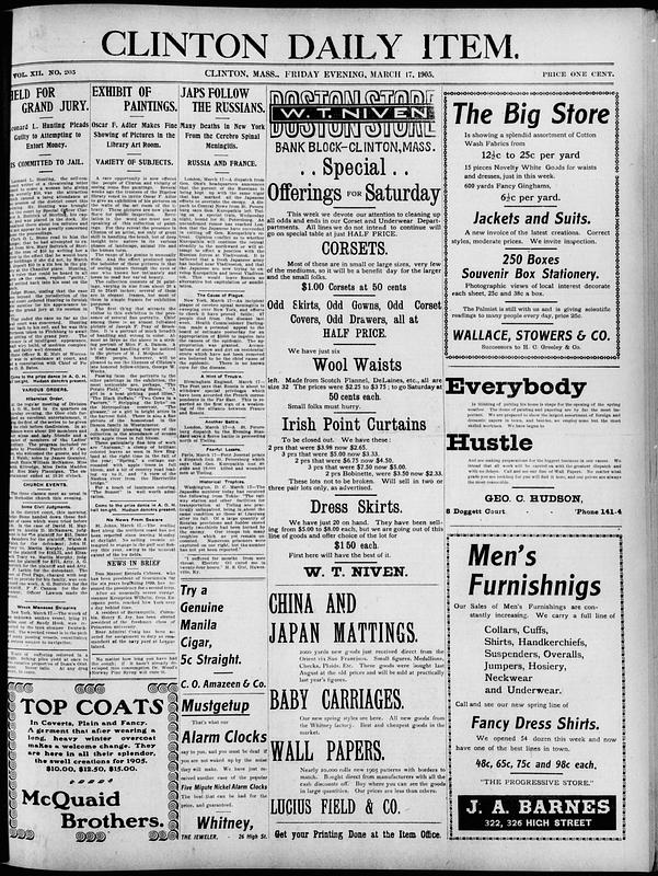 Clinton Daily Item. March 17, 1905 - Digital Commonwealth