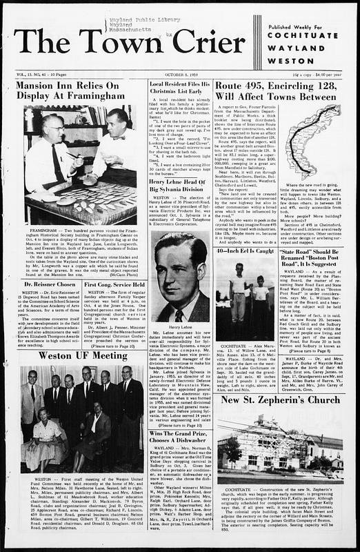 The Town Crier. October 08, 1959 - Digital Commonwealth