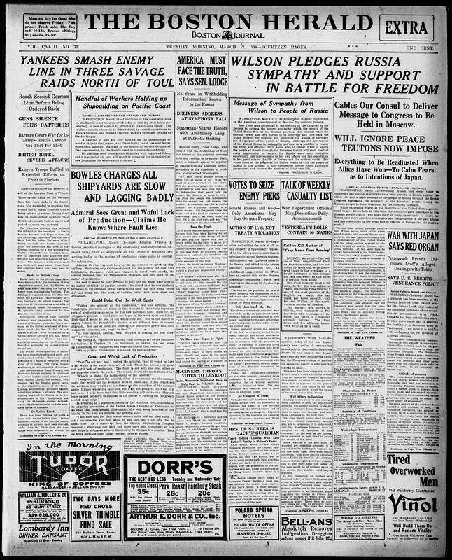Boston Herald and Boston Journal. March 12, 1918 - Digital Commonwealth