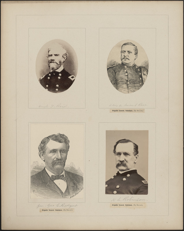 Four portraits: Hugh T. Reid, Marcus A. Reno, George C. Rogers, H. L ...