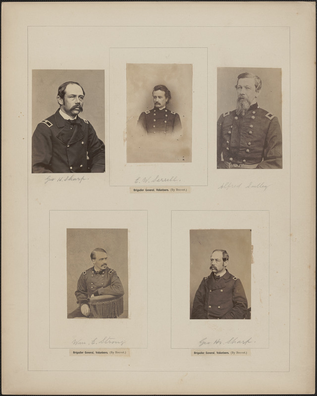 Five portraits: [two of] George H. Sharp, E. W. Serrell, Alfred Sully ...