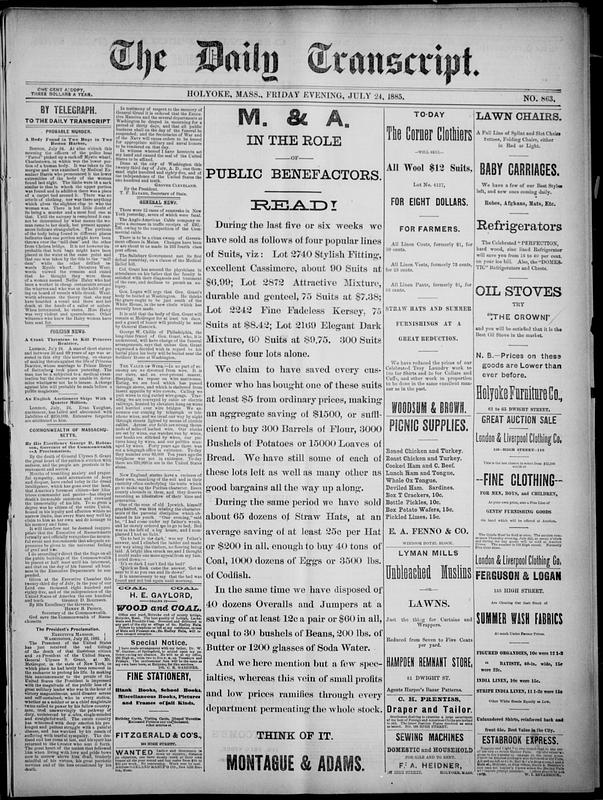 The Daily Transcript. July 24, 1885 - Digital Commonwealth