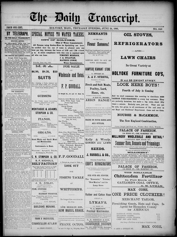 The Daily Transcript. June 24, 1886 - Digital Commonwealth