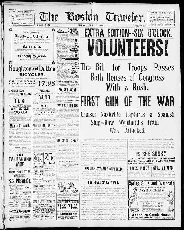 The Boston Traveler. April 22, 1898 - Digital Commonwealth