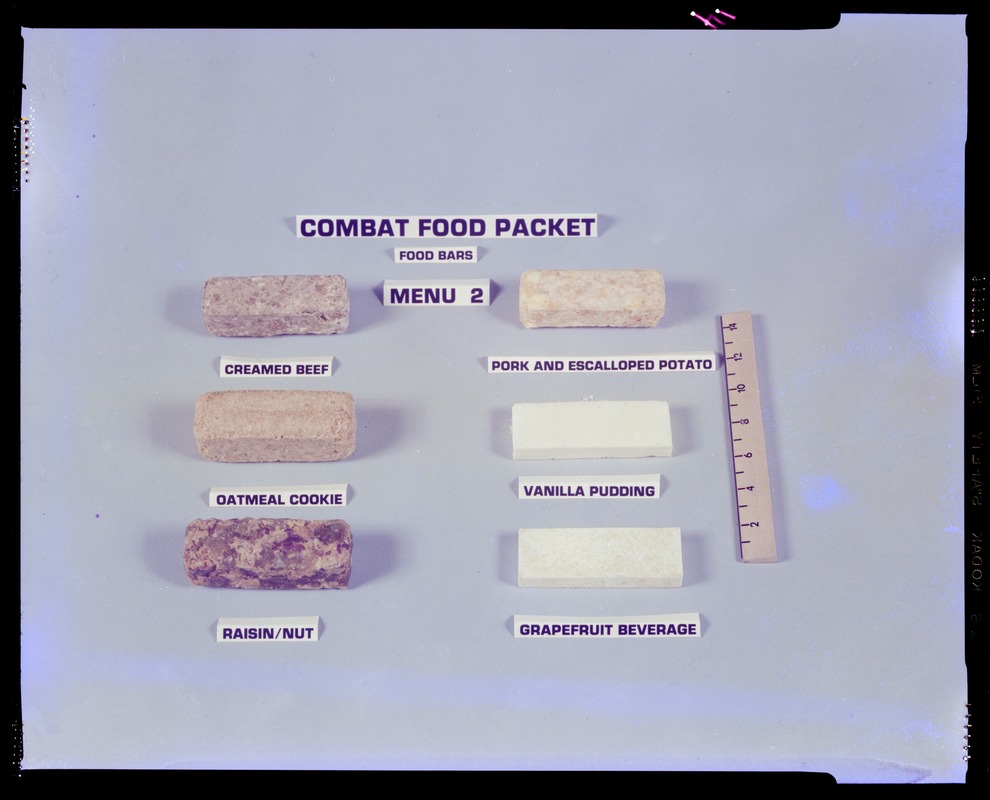 Combat food packet, food bars, menu 2 - Digital Commonwealth