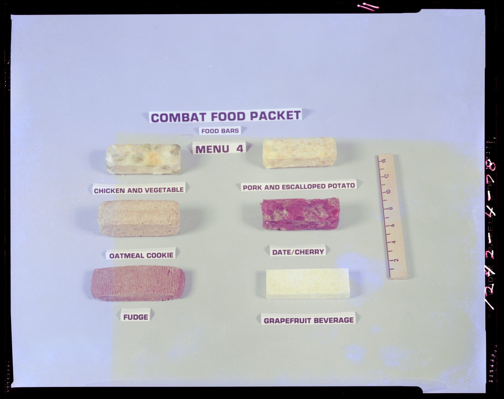 Combat food packet, food bars, menu 4 - Digital Commonwealth