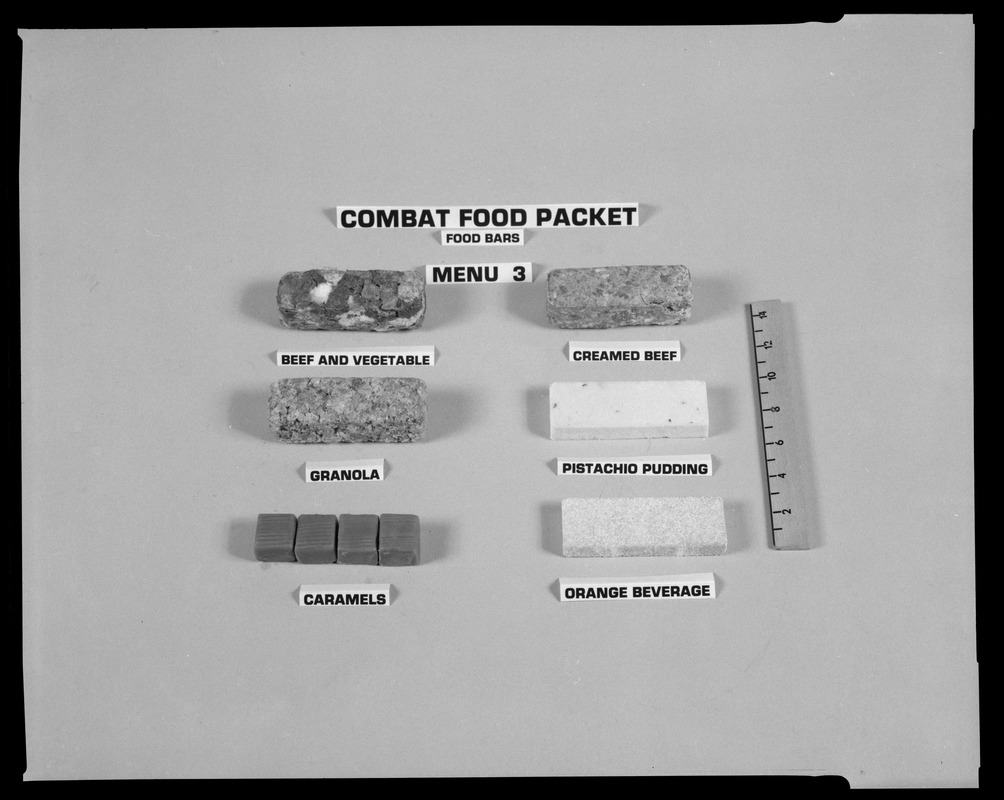 Combat food packet, food bars, menu 3 - Digital Commonwealth