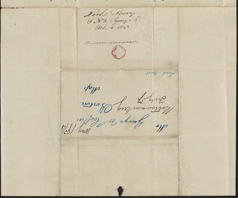 Luke Perry to George Coffin, 1 February 1843 - Digital Commonwealth