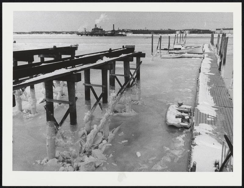 Frozen bay on left hand side of General Edward's Bridge, Lynn - Digital ...