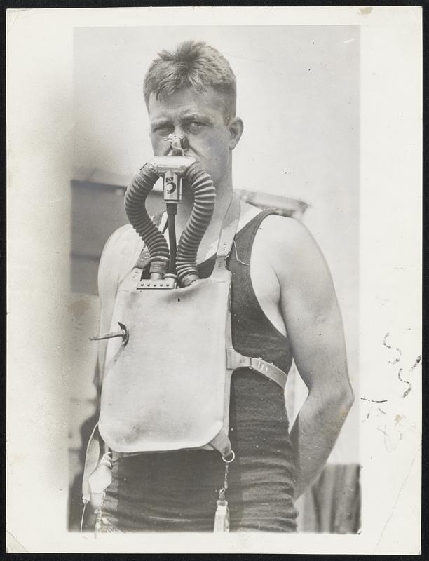 The Momsen lung which may be used in aiding the rescue of the 59 men ...