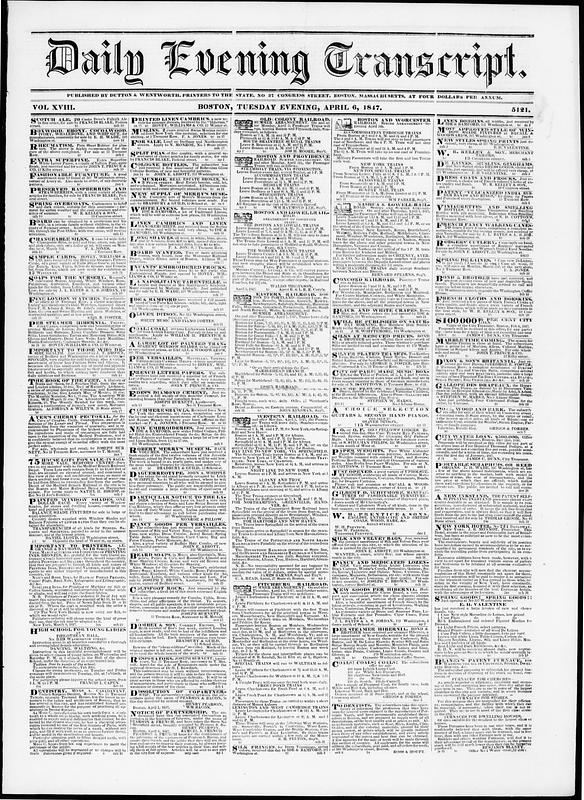 Daily Evening Transcript. April 06, 1847 - Digital Commonwealth