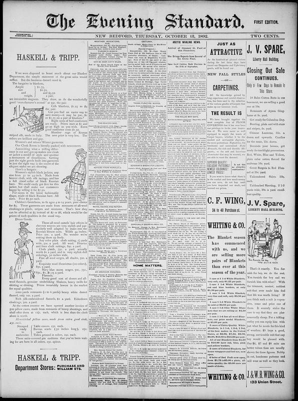 Evening Standard. October 13, 1892 - Digital Commonwealth