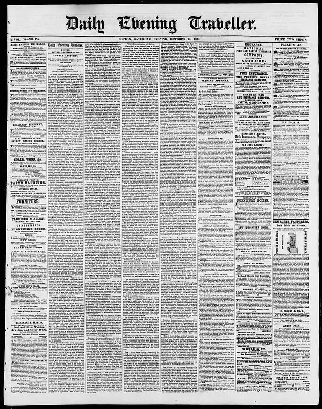 Daily Evening Traveller. October 25, 1851 - Digital Commonwealth