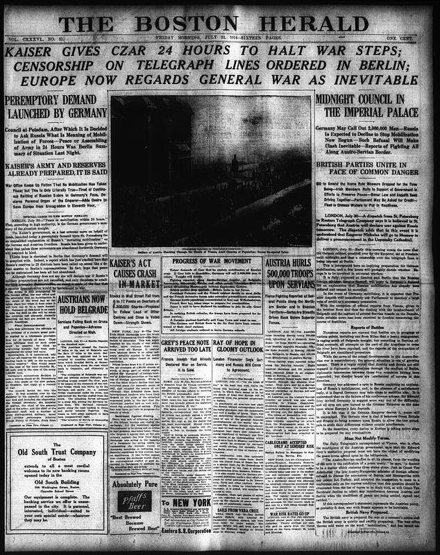 The Boston Herald. July 31, 1914 - Digital Commonwealth