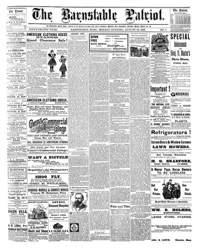 Barnstable Patriot. August 16, 1897 - Digital Commonwealth