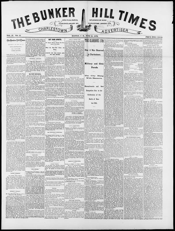 The Bunker Hill Times Charlestown Advertiser, June 21, 1879 - Digital ...