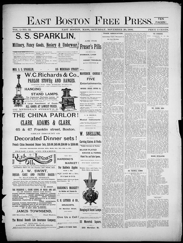 East Boston Free Press. November 20, 1886 - Digital Commonwealth