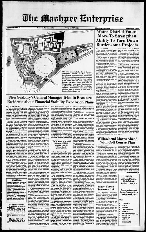 The Mashpee Enterprise. April 27, 2001 - Digital Commonwealth