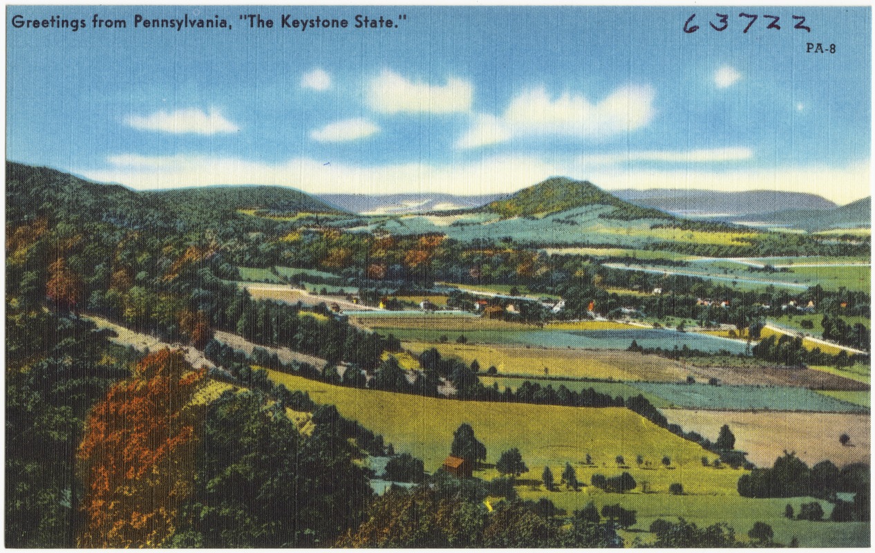 Greeting from Pennsylvania, "The Keystone State." - Digital Commonwealth