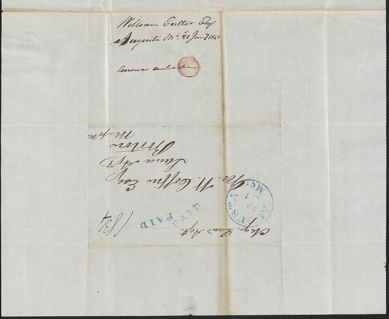 William Cutter to George Coffin, 21 January 1845 - Digital Commonwealth
