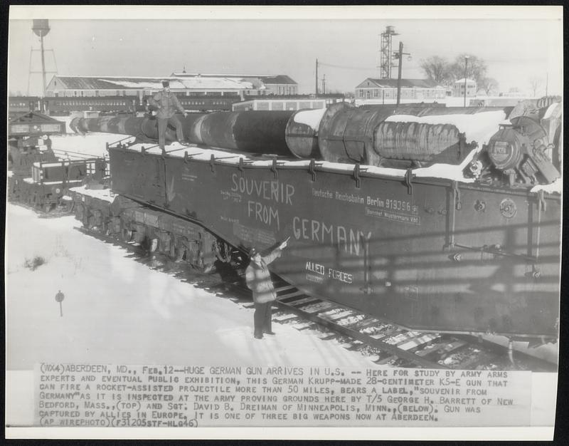 Huge German Gun Arrives in U.S.--Here for study by army arms experts ...