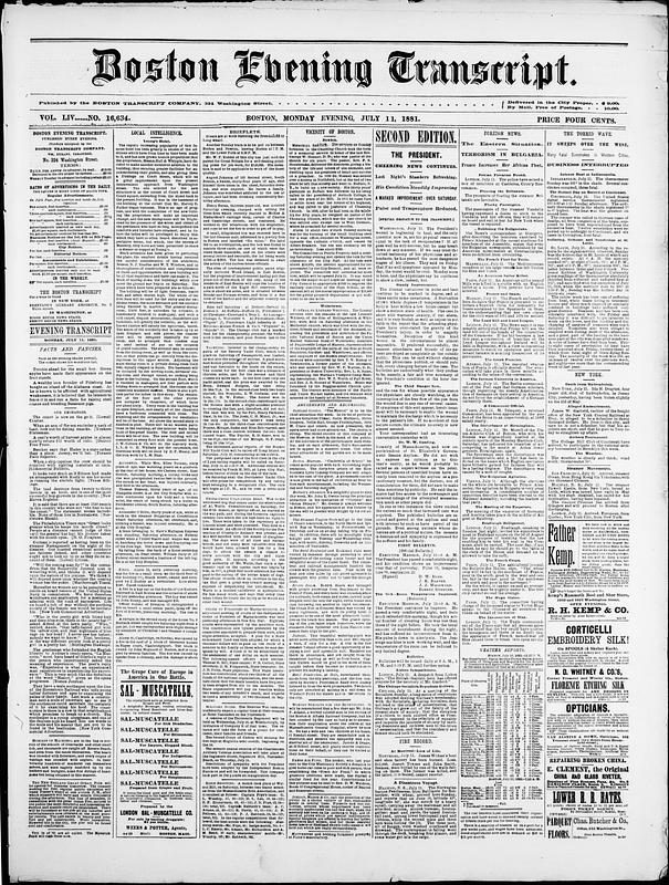 Boston Evening Transcript. July 11, 1881 - Digital Commonwealth