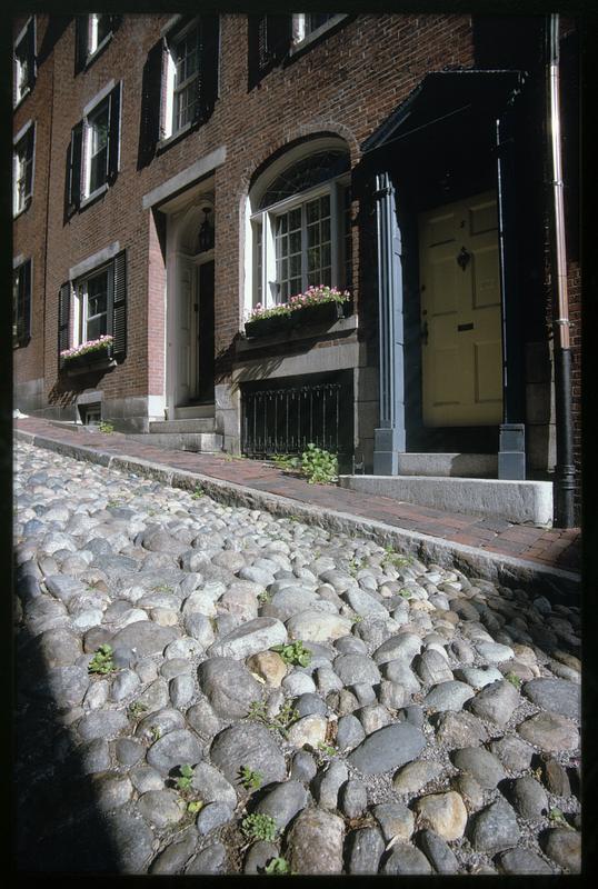 Cobblestones on Acorn Street, Beacon Hill, downtown Boston - Digital ...