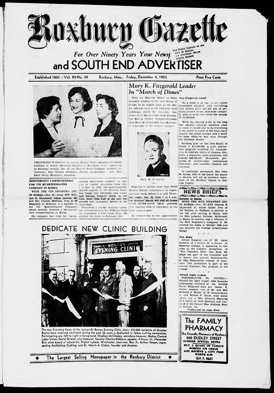 Roxbury Gazette and South End Advertiser, December 04, 1953 - Digital ...