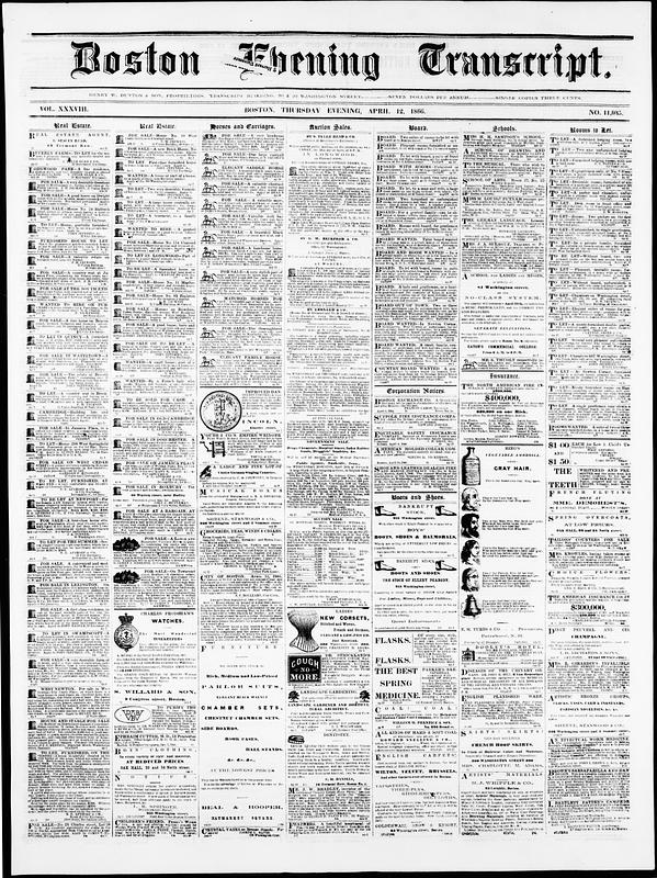 Boston Evening Transcript. April 12, 1866 - Digital Commonwealth